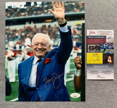 DALLAS COWBOYS OWNER- JERRY JONES AUTOGRAPH 8x10 PORTRAIT PHOTO JSA ...