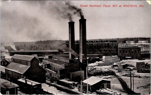 Great Northern Paper Mill, MADISON, Maine Factory Postcard - George ...