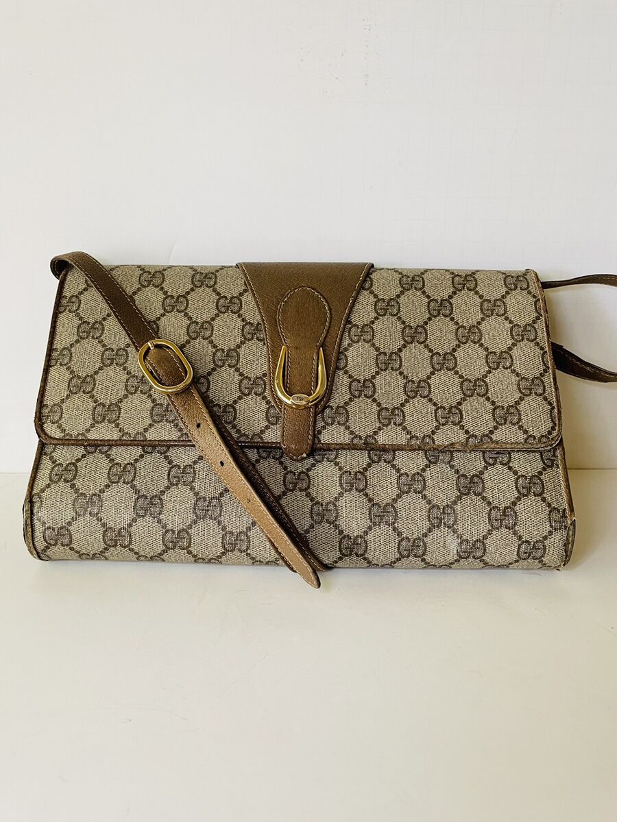 Vintage Gucci Clutch Shoulder Bag Purse Old Gucci 94.02.050 Vintage Gucci Clutch Shoulder Bag Purse Old Gucci 94.02.050