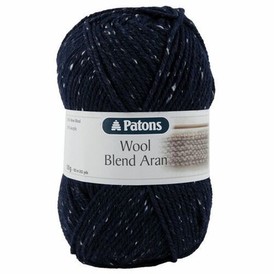 Patons Wool Blend Aran Yarn (100g) - Navy Tweed (Pack of 10) | eBay UK