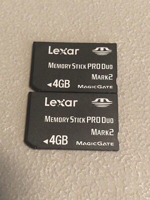 2 - 4gb LEXAR PRO Duo memory stick Mark2 for pro duo Sony cameras ...