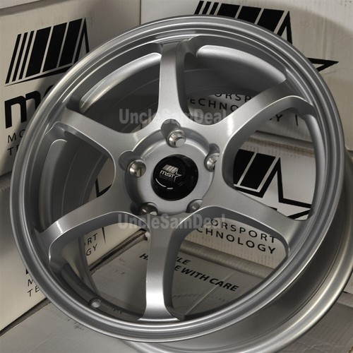 16" 16x7 38 OFFSET 5x114.3 MST MT40 MT-40 6 SPOKES GLOSS SILVER WHEELS ...