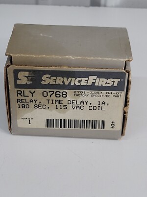 Trane Service First RLY 0768 Time Delay Relay 115vac 1a 180 sec NEW IN ...