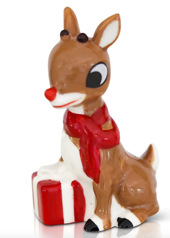 Nora Fleming Mini Rudolph the Red Nosed Reindeer A285 Ceramic Charm NEW ...