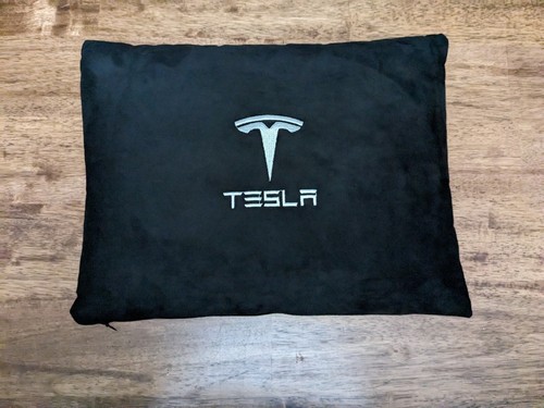 Tesla Black Promotional Neck Travel Pillow With Embroidered Emblem | eBay
