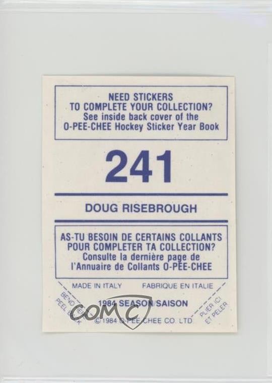 1984-85 O-Pee-Chee Album Stickers Doug Risebrough #241 | eBay