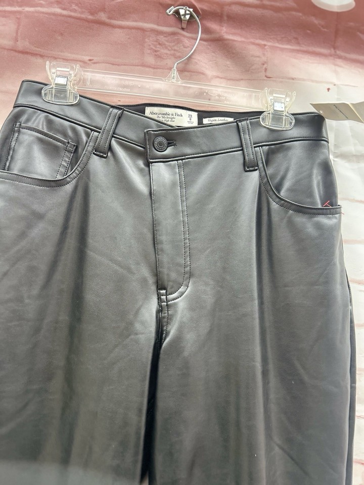 NWT Abercrombie & Fitch 90’s Straight Ultra High Rise Pants 29/8 Vegan ...