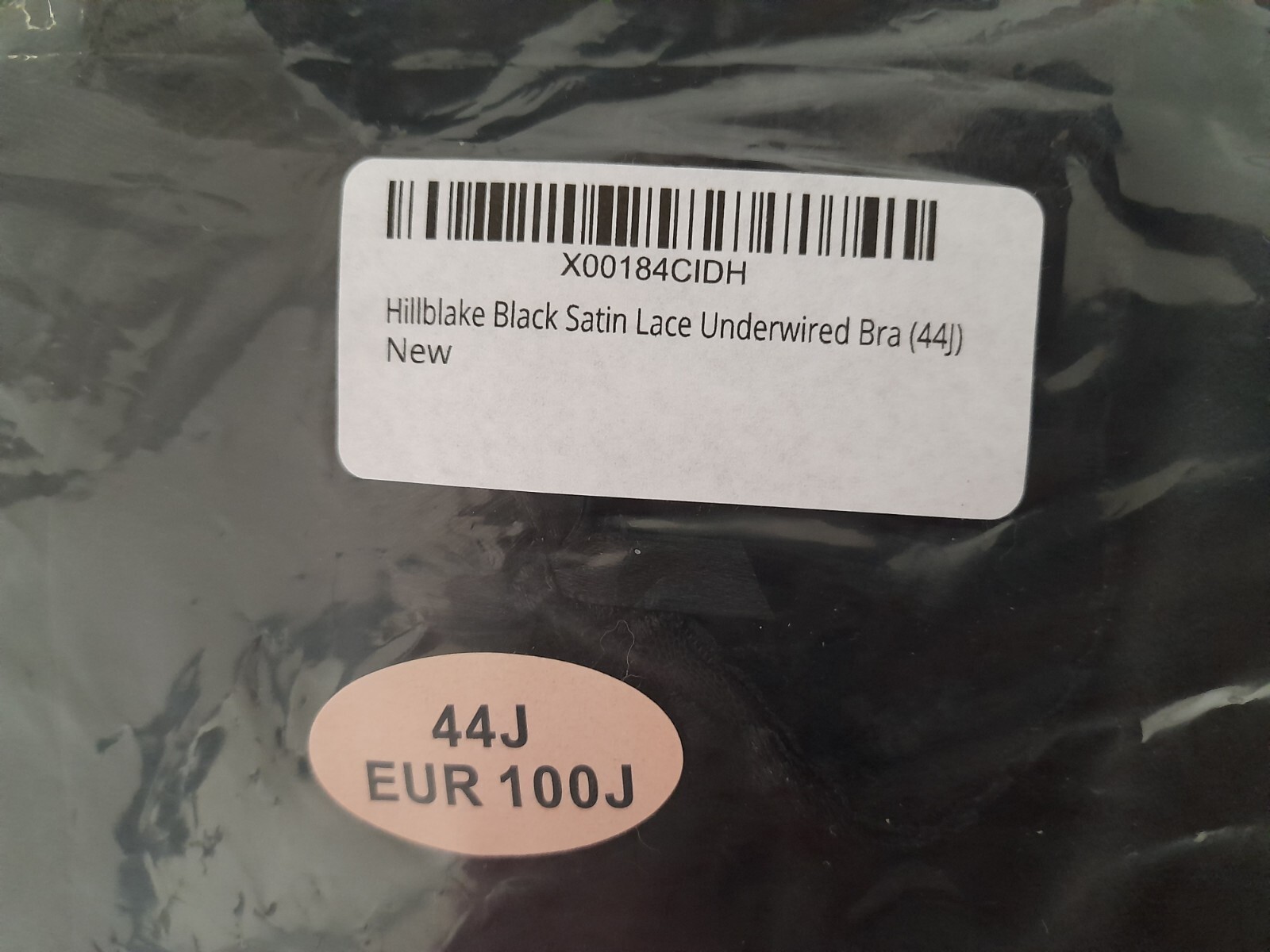 HILLBLAKE - WOMENS BLACK SATIN/LACE UNDERWIRED BRA - SIZE 44J | eBay