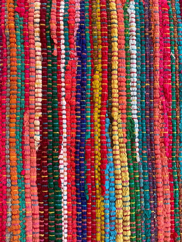 Rag Rug Festival Rugs Multicolour Rainbow Mat Cotton Hand Made ...