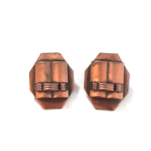 Vintage Modernist Copper Clip Earrings .75 x 1 in | eBay