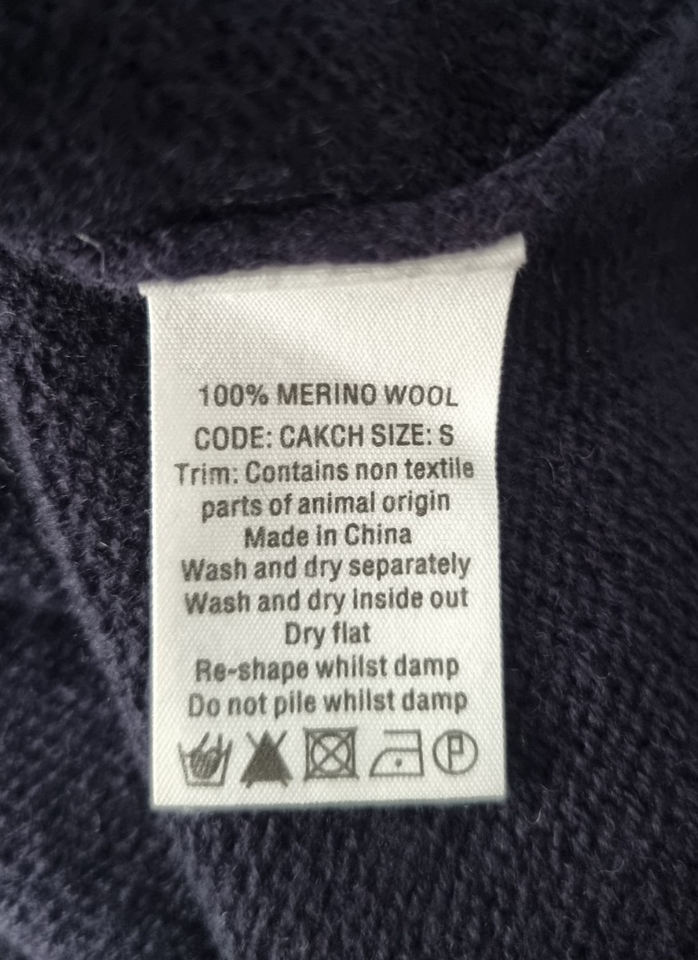 Toast Swingy Merino Wool Cardigan Size Small Navy Blue V Neck Sweater A ...