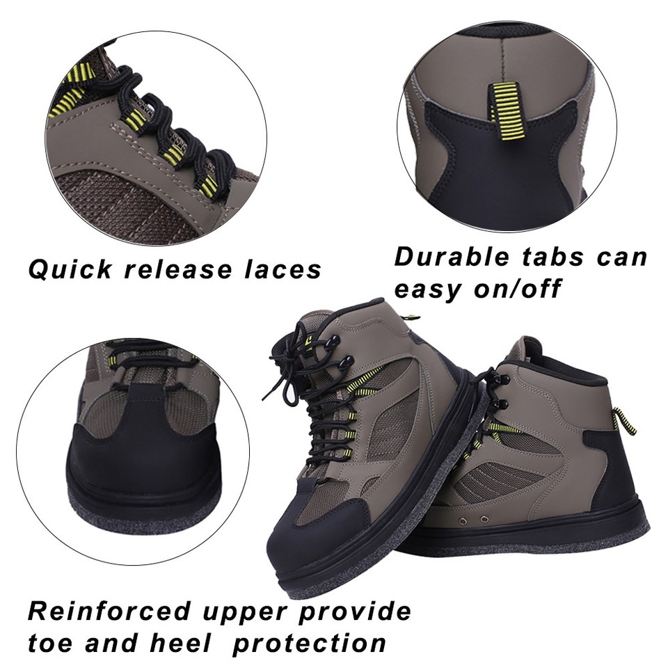 Wading Boots Fishing Shoes Waders Boots With Rubber/Felt Sole For Fly ...