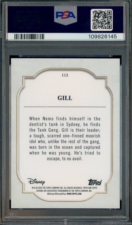 2024 Topps Chrome Disney Orange Refractor #112 Gill 19/25 PSA 10 GEM ...