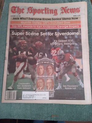 The Sporting News January 23, 1982 Super Bowl Cinn/SF Ken Anderson ...