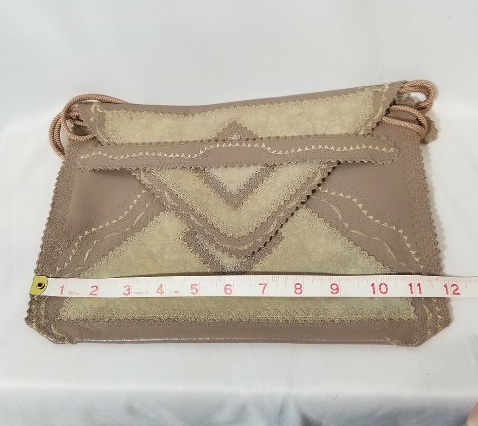 Vtg 1977 Maximilia Maxine Renee Clement OOAK Taupe Leather Envelope ...