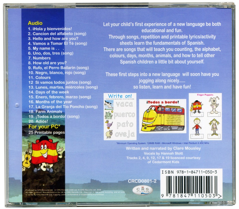 KIDS SPANISH (CD audio & rom) First language learning cd. Age 5+ NEW ...