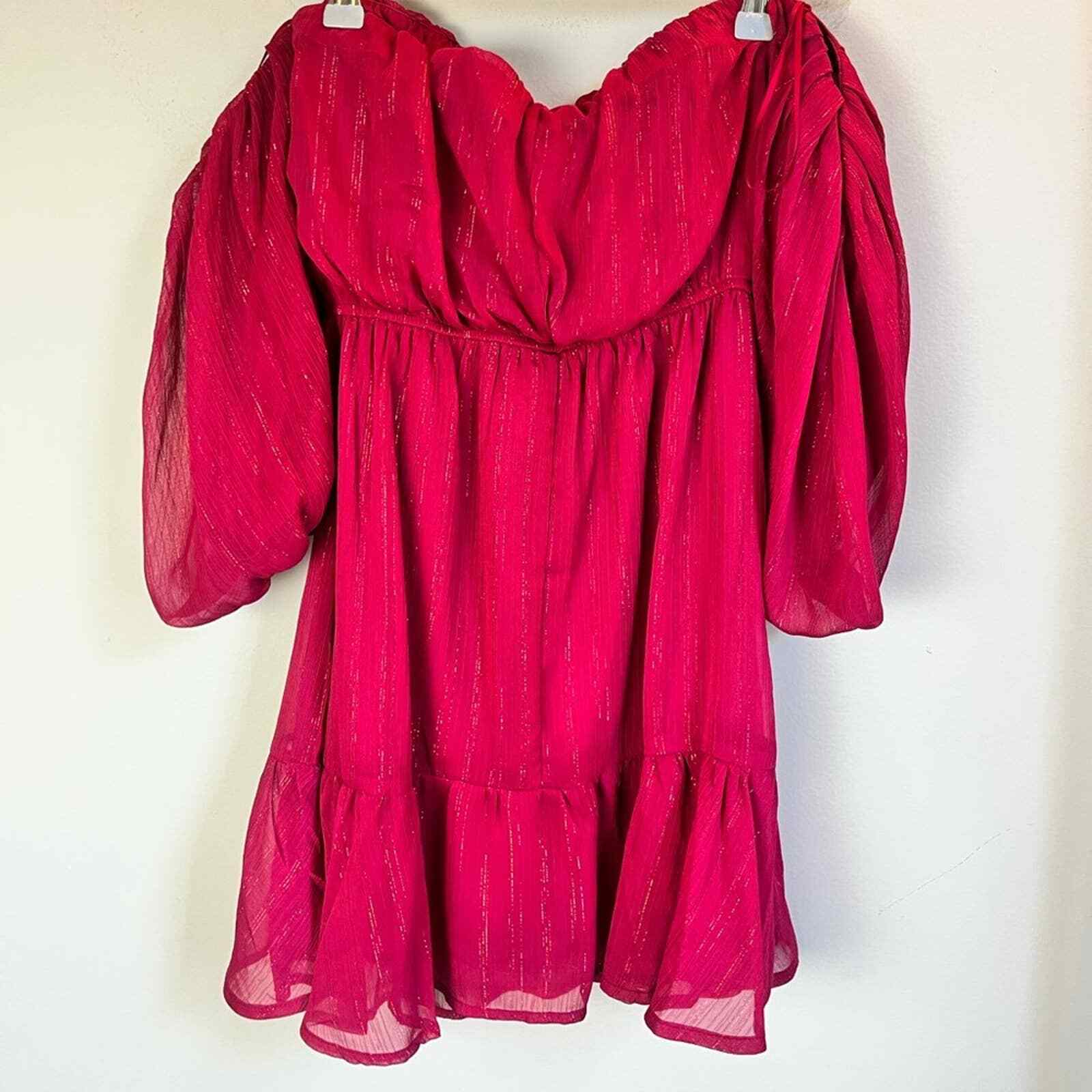 Francescas Off The Shoulder Shimmer Mini Dress XXS - Gem