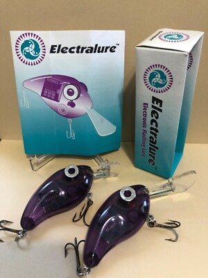 2 Vintage Electra-lure Electronic LED Flashing Fishing Lures Water ...