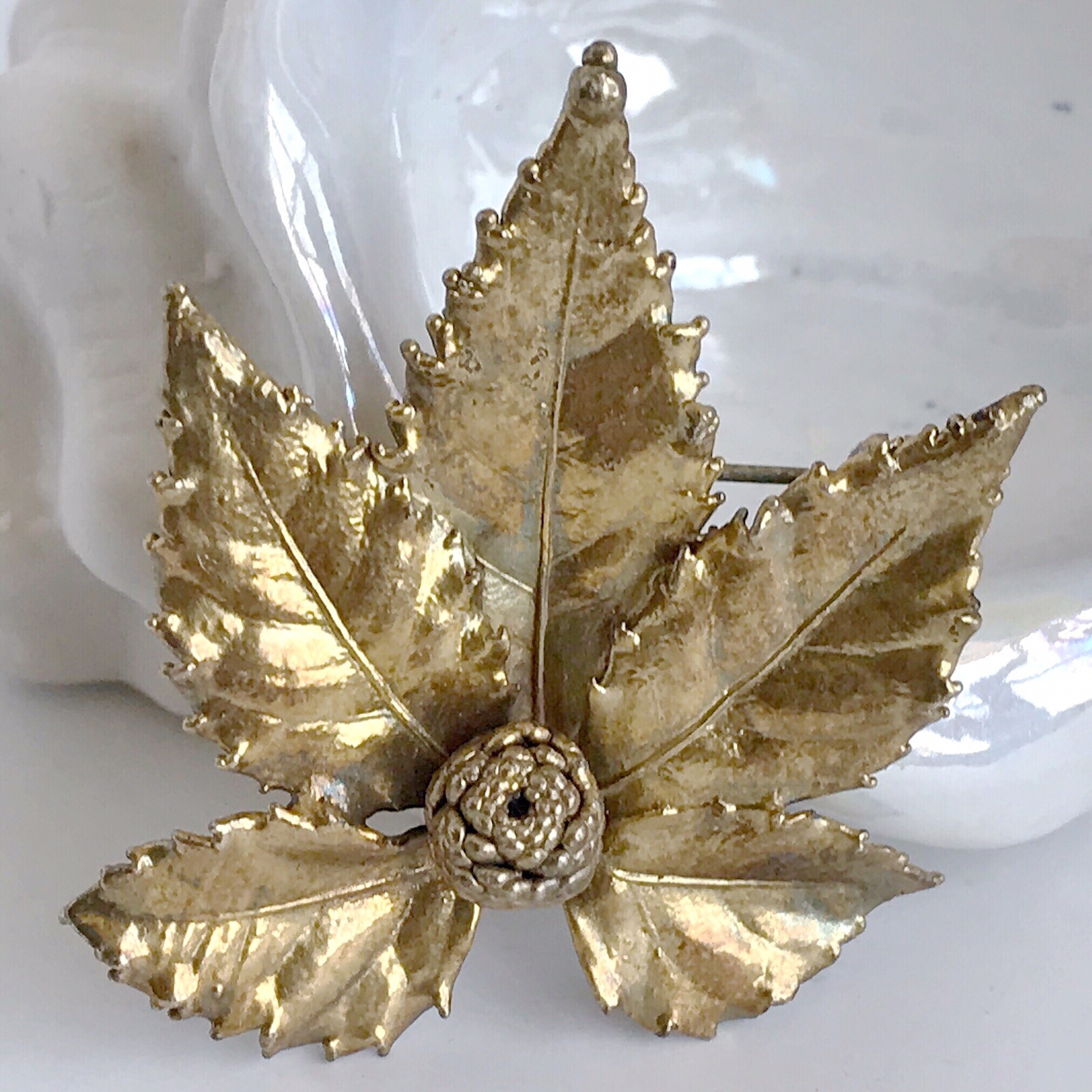 Leaf Brooch Vintage Gold Vermeil Real Nature Coat Pin Plants Leaves | eBay
