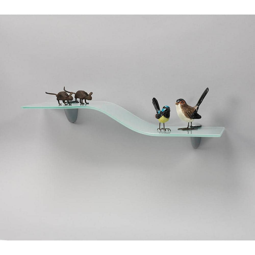 Home Decorators Collection 6 X 18 in. Opaque Mini Wave Glass Shelf ...