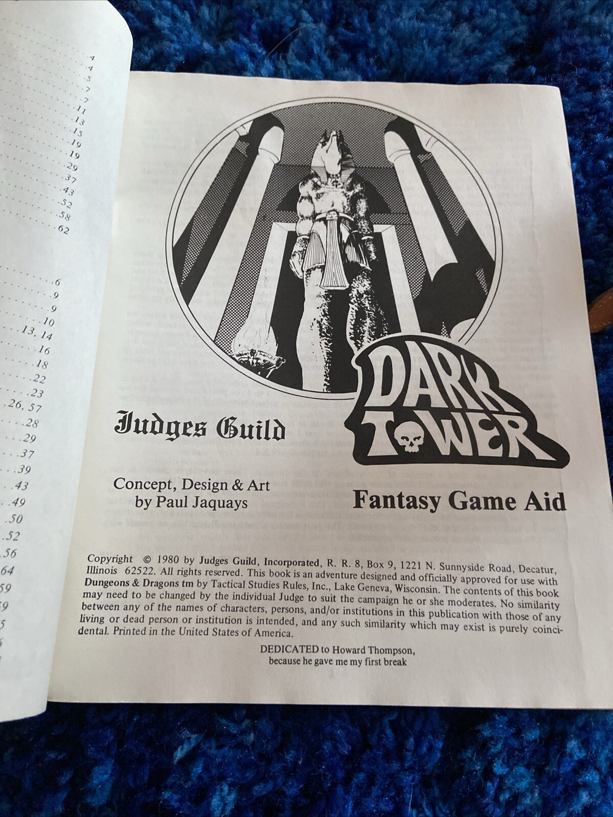 Judges Guild 1980 1st Edition Dark Tower Dungeons & Dragons Module ...