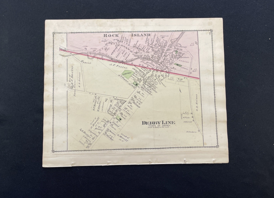 1878 Antique Map Newport Vermont & Derby Line Vt by FW Beers ORIGINAL ...