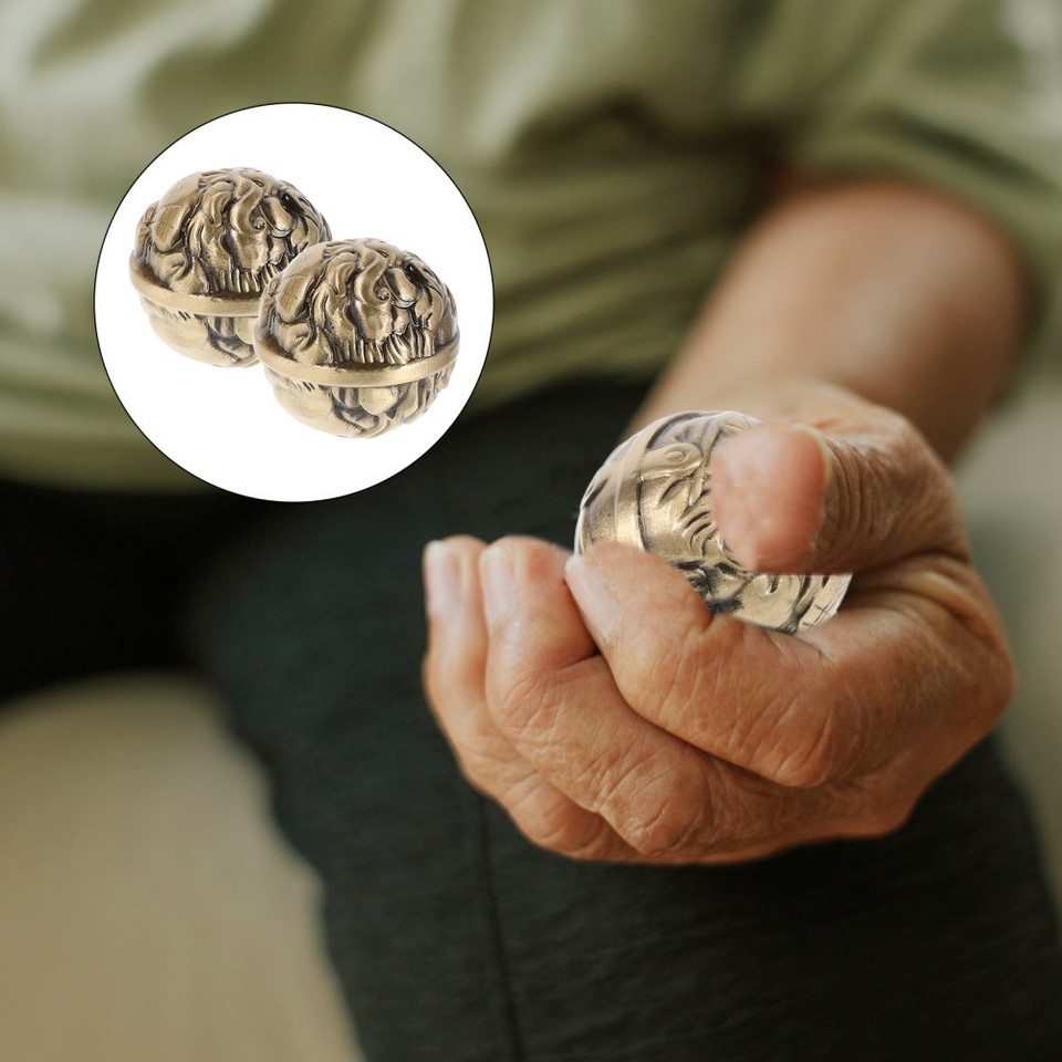 1 Pair Chinese Massage Balls For Hands: Traditional Wood Baoding Balls ...