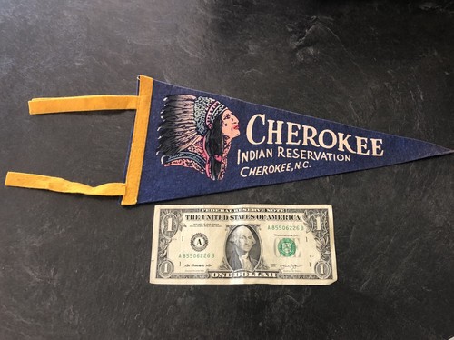 Vintage Felt Pennant Cherokee Native American Reservation NC 1940s-50s ...