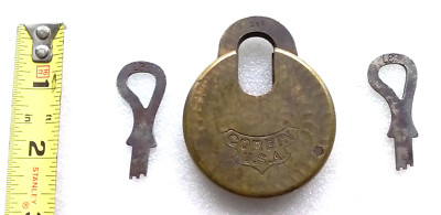 Vintage 1920's Corbin Padlock With 2 Keys Marked "L86" Old Logo Brand ...