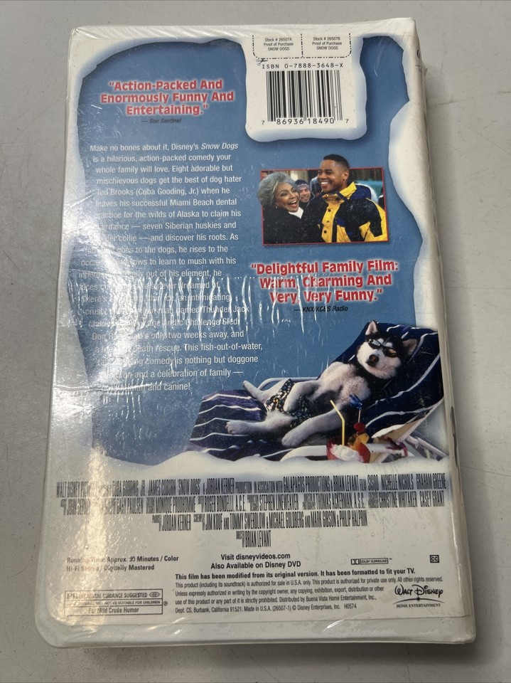 Snow Dogs VHS 2002 DIsney Clamshell **SEALED NEW** ** 786936184907| eBay