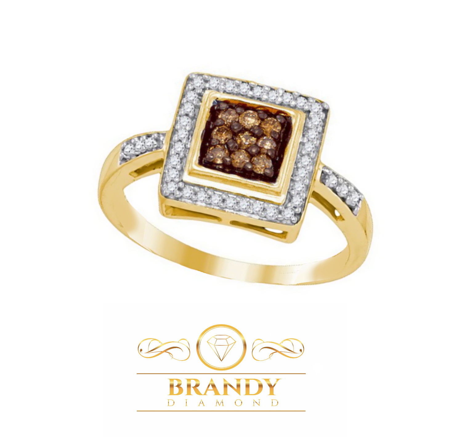 Brandy Diamond® Chocolate Brown 10K Yellow Gold Be My Princess Ring .27 ...