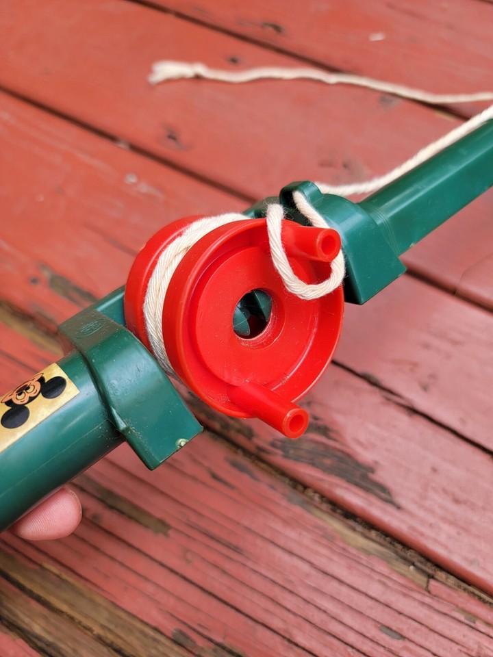 Vintage Walt Disney Kids Mickey Mouse Fishing Rod Pole By Hg Toys w ...