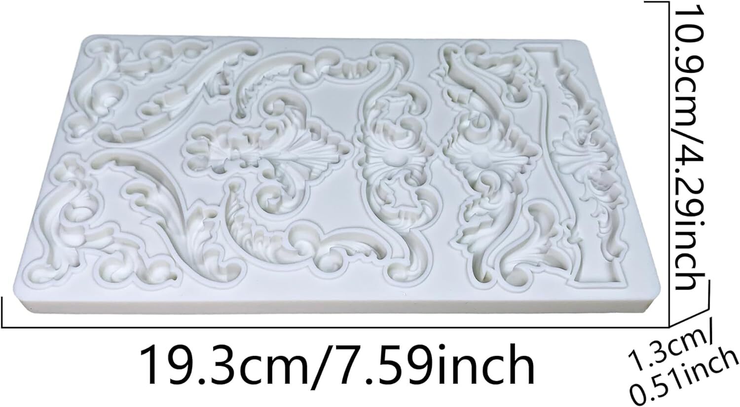 Baroque Curlicues Scroll Lace Border Relief Flower Filigree white | eBay