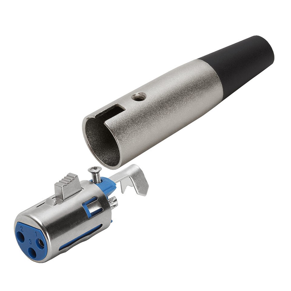 2 Pack XLR Connector 3-Pin Straight Female Microphone MIC Plug 3 Pole ...