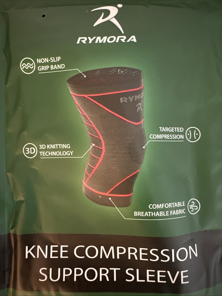 Rymora Knee Compression Support Sleeve Size Large For ACL Meniscus ...