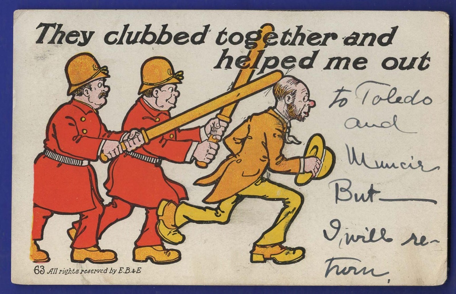 2 Policemen Cops with Billy Clubs They Clubbed Together and Helped Me ...