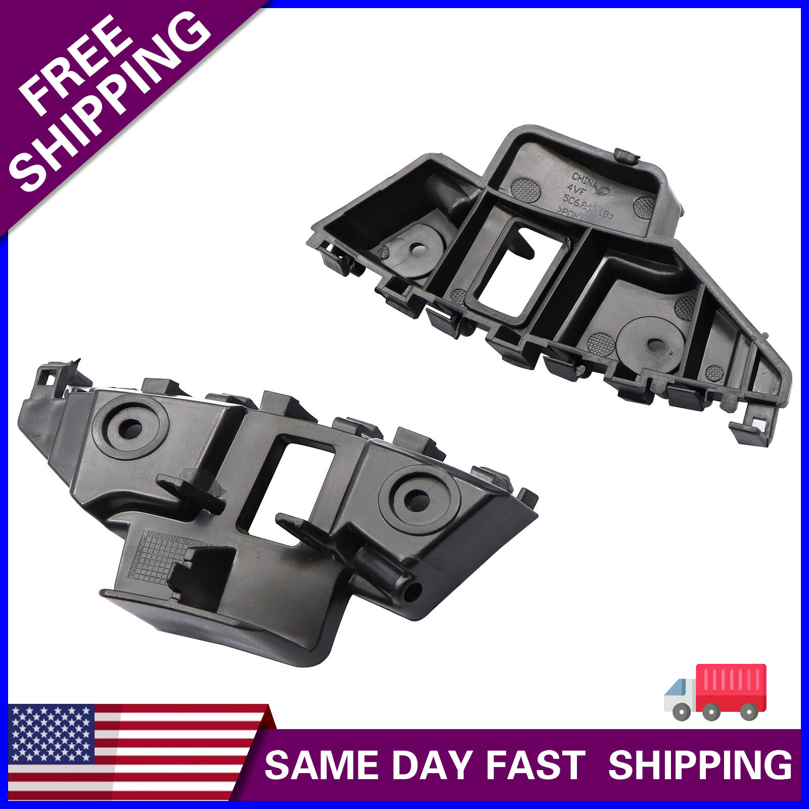 Front Bumper Support Retainer Brackets LH RH 2pcs Pair Fits VW Jetta ...