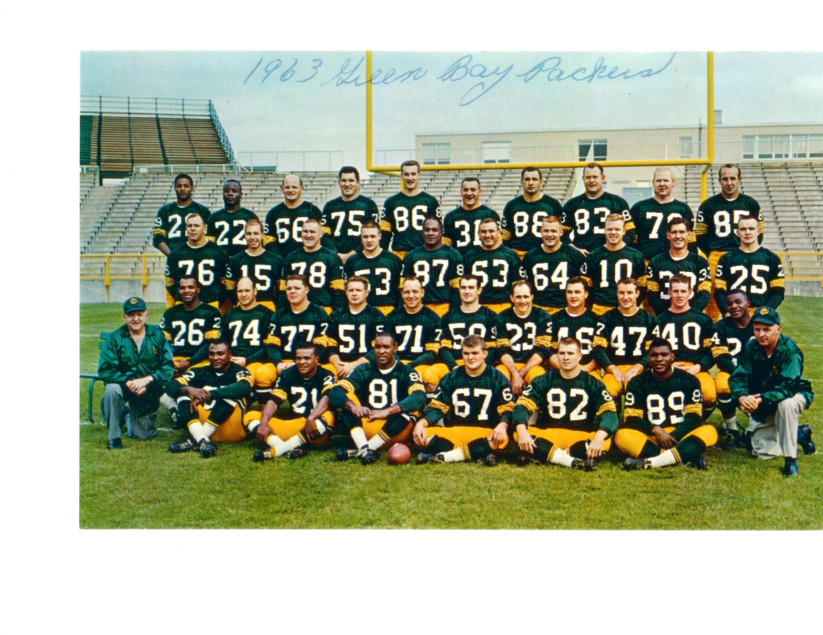 1963 GREEN BAY PACKERS TEAM 8X10 PHOTO ROOKIE NITSCHKE FOOTBALL NFL HOF ...
