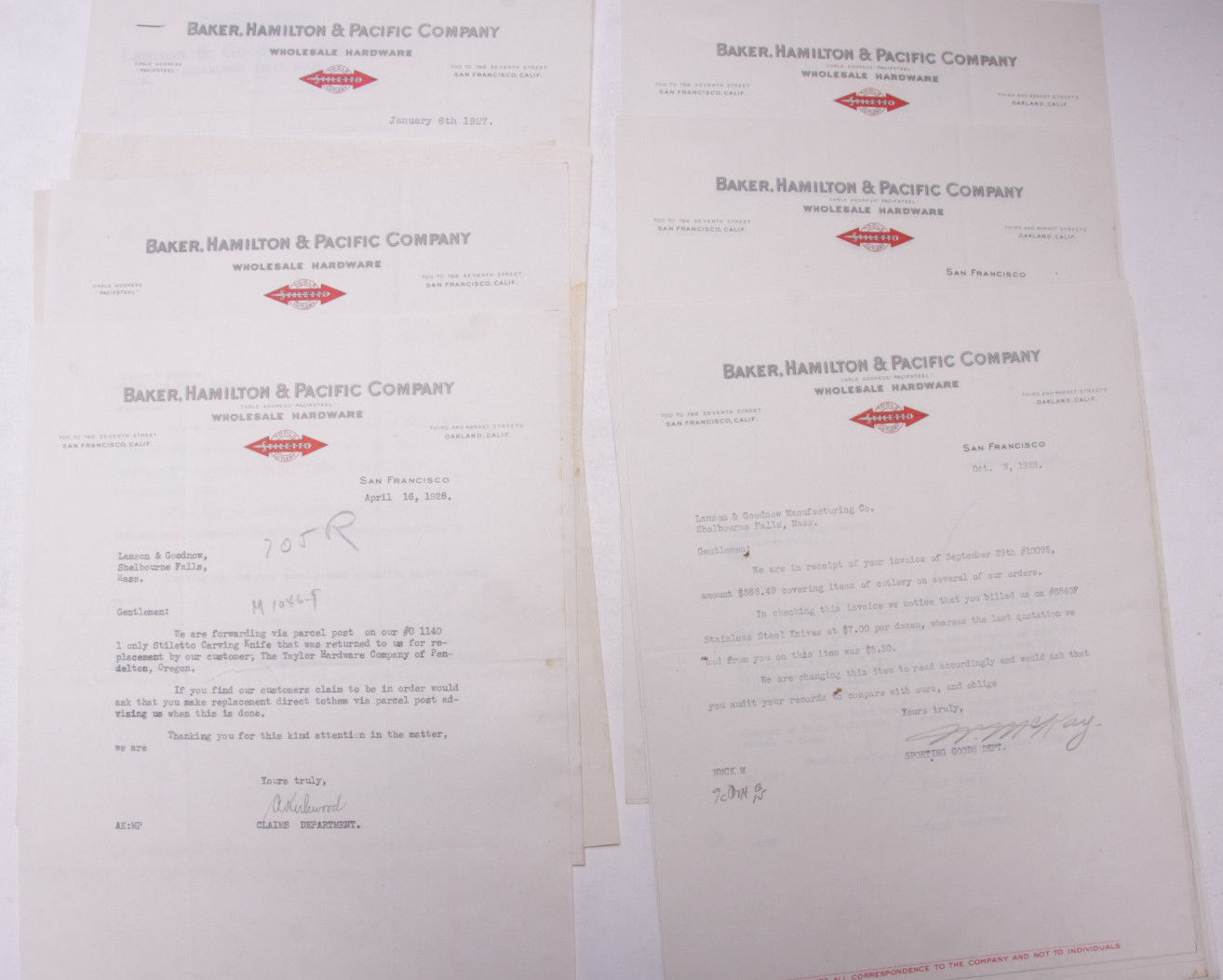 1928 Lamson Goodnow Baker Hamilton Pacific Co San Francisco Tools ...