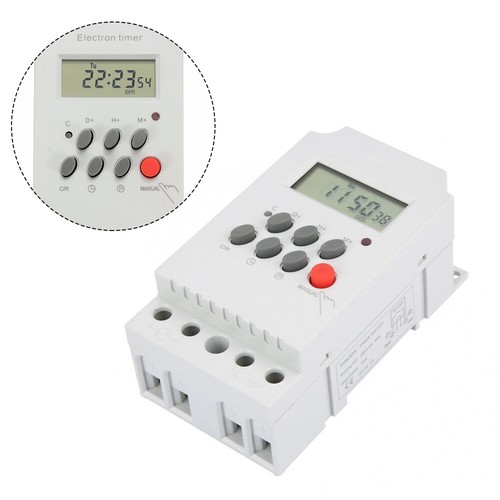 DIN Rail Digital LCD Power Programmable Timer AC 25A 220V Relay Switch ...