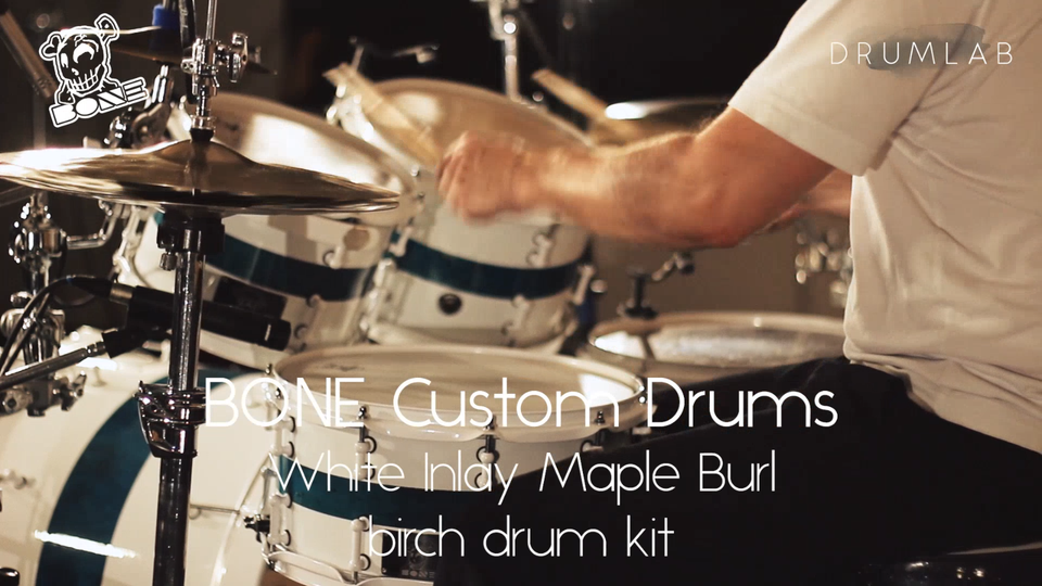 BONE Drums Custom Shop Drum Set – White w/ Turquoise Inlay – $9,240 Retail | eBay