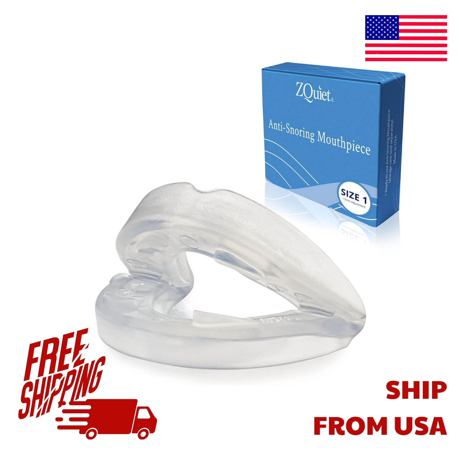 ZQuiet Anti-Snoring Mouthpiece Solution - Comfort Size #1 Single Device ...