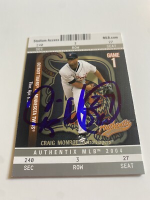 Craig Monroe Signed 2004 Authentix Detroit Tigers Card # 60 | eBay