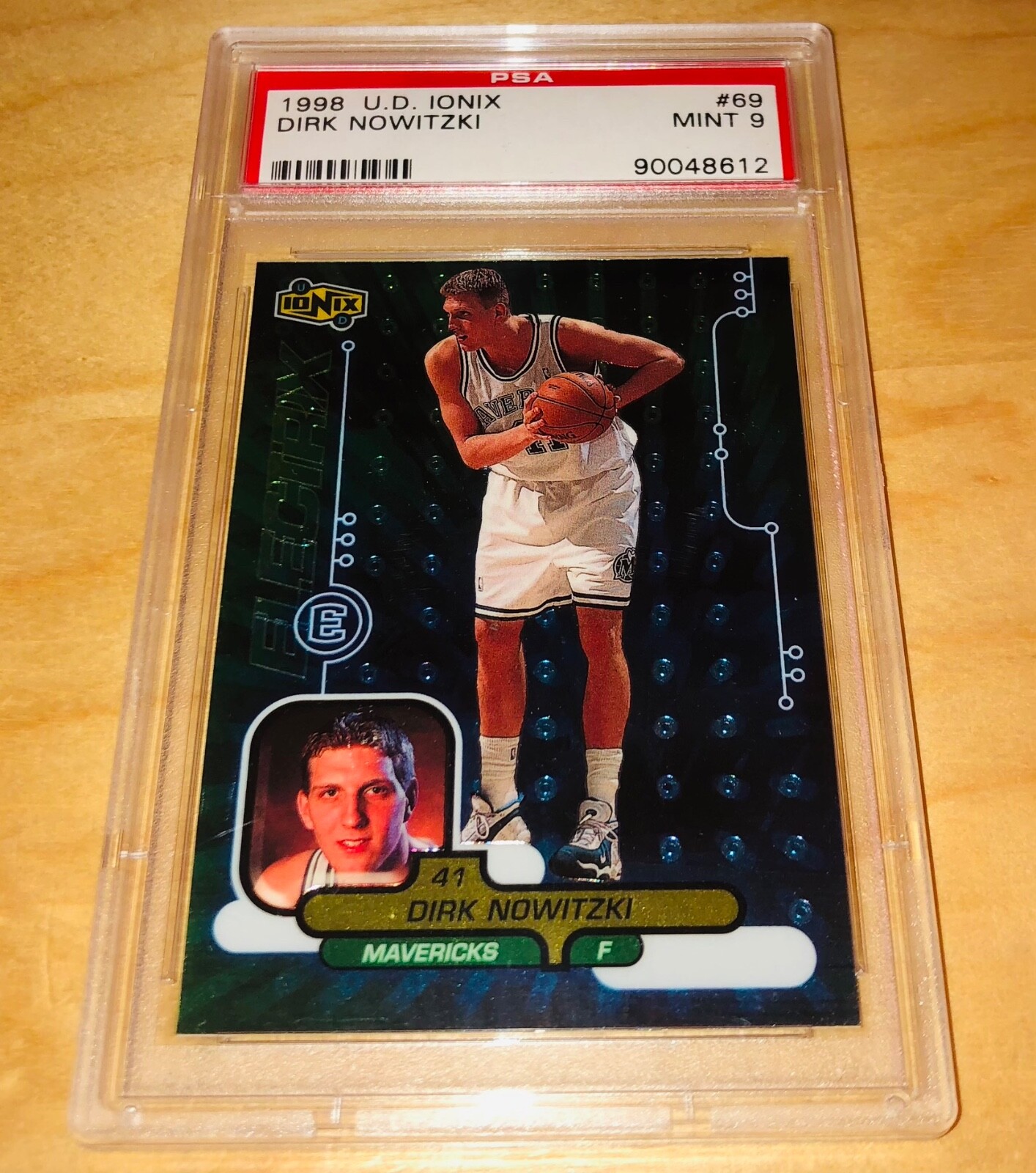 Dirk Nowitzki 1998-99 Upper Deck Ionix #69 Rookie Card PSA Mint 9 RARE ...