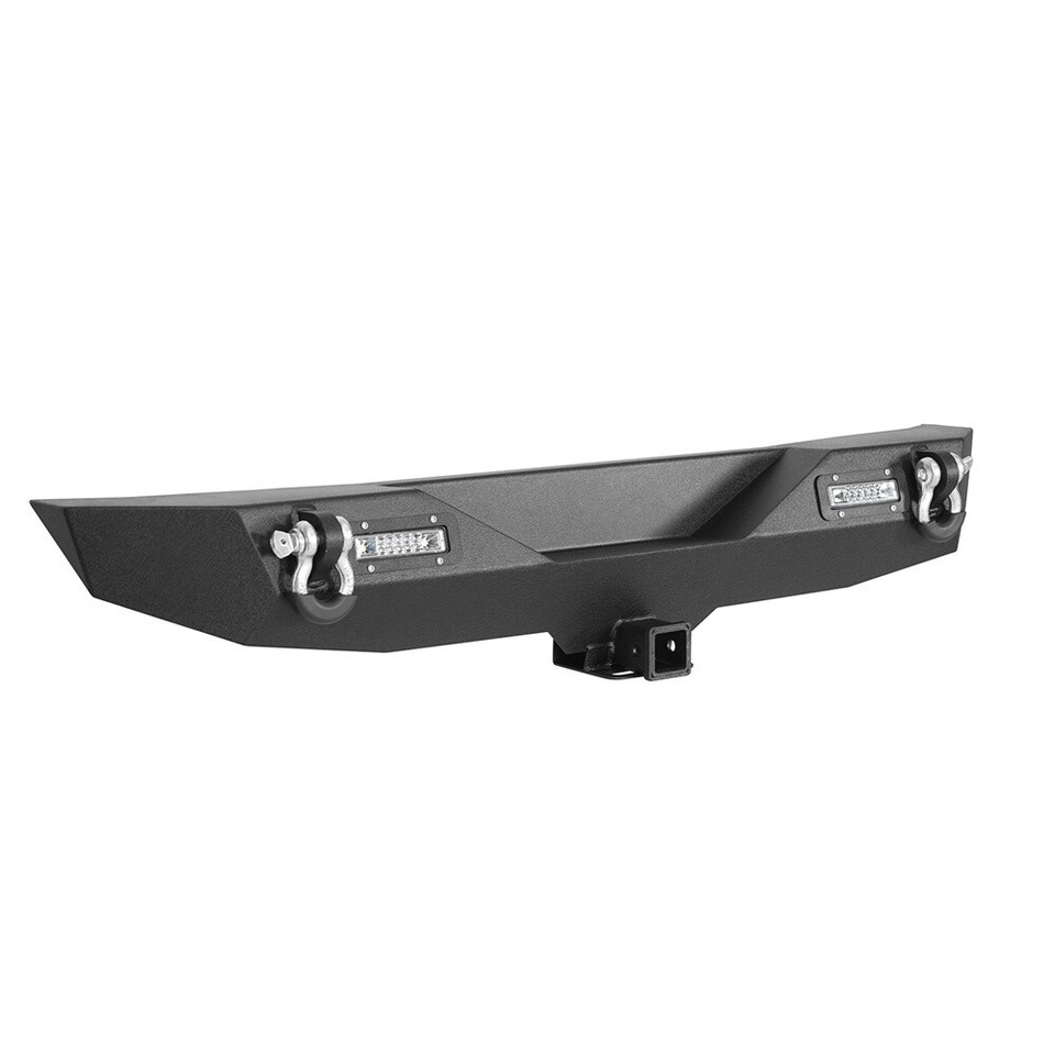 Rear Back Bumper w/ LED Floodlights &Towing Hooks for Jeep Wrangler JK ...