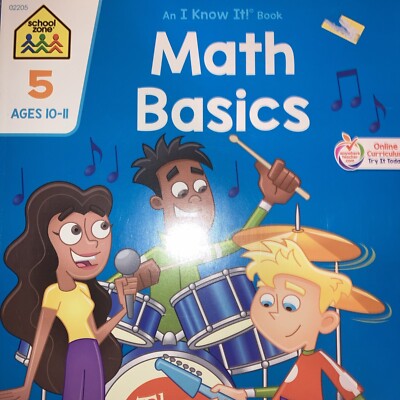 School Zone - Math Basics 5 Workbook - 64 Pages Ages 10 to 11 5th Grade ...
