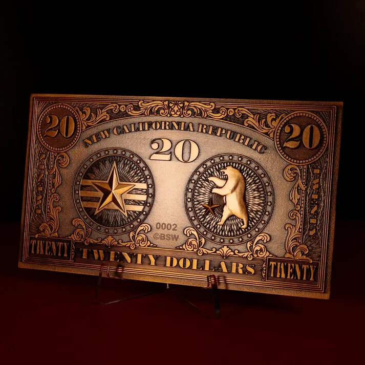 Fallout 4 76 New Vegas Replica NCR 20 Dollar Bill Plaque Limited ...