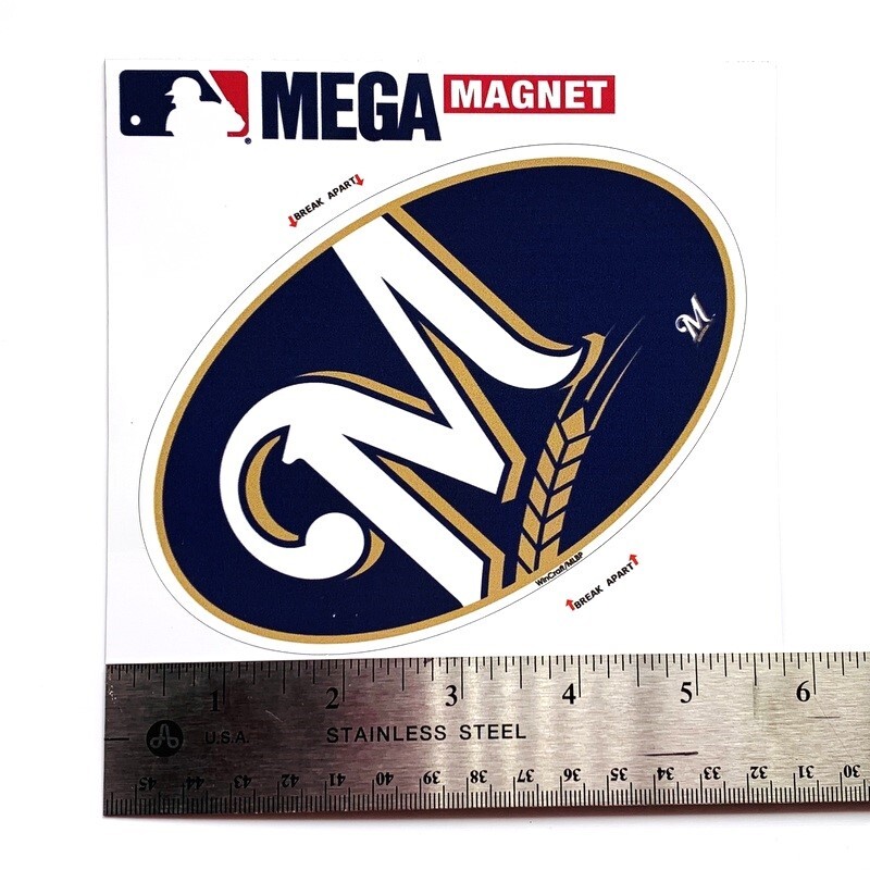 Milwaukee Brewers Magnet 5x3 Outdoor Rated Vinyl Auto Fridge MLB ...