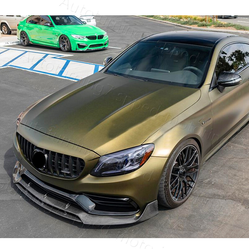 REAL Carbon Fiber Front Bumper Lip For Mercedes-Benz W205 C205 C63 AMG ...
