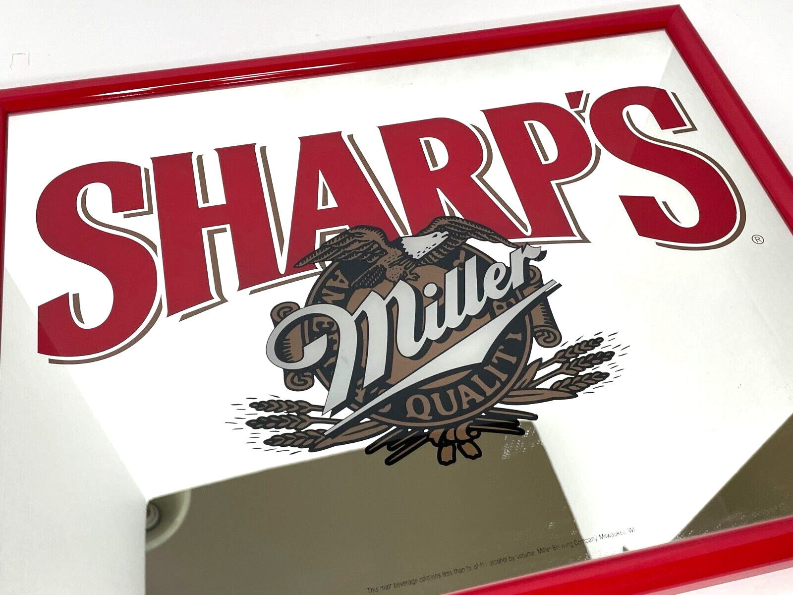 Vintage Miller Sharps Mirror Beer Bar Wall Sign Sharp's Lite High Life ...